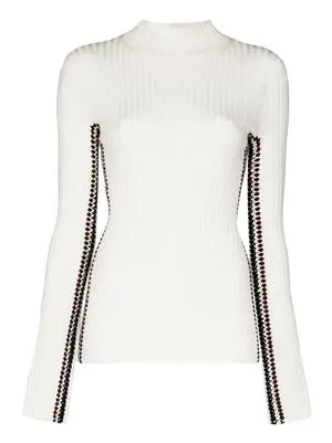 Chloé Crochet Trim Jumper - White