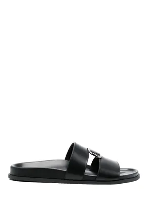 Valentino Garavani Logo-plaque Sandals - Black