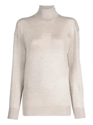 TOM FORD Ribbed-knit Roll Neck Sweater - Neutrals