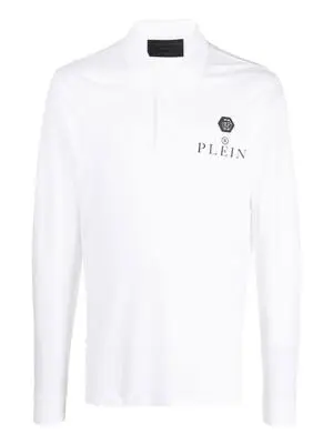 Philipp Plein Logo-print Short-sleeved Polo Shirt - White