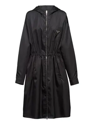 Prada Re-nylon Hooded Raincoat - Black