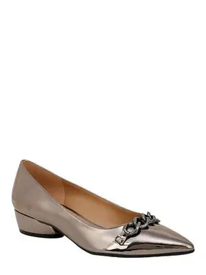 Naturalizer Naturalizer Becca Pointed Toe Pumps Pewter Faux Leather