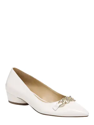 Naturalizer Naturalizer Becca Pointed Toe Pumps Satin Pearl White Leather