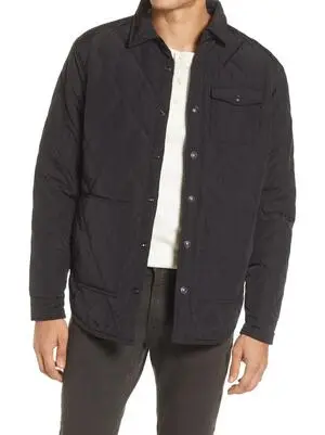 SCHOTT Quilted Down Shirt Jacket - Black