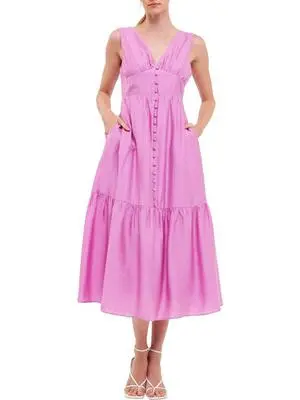 Endless Rose Bow Back Midi Dress - Orchid