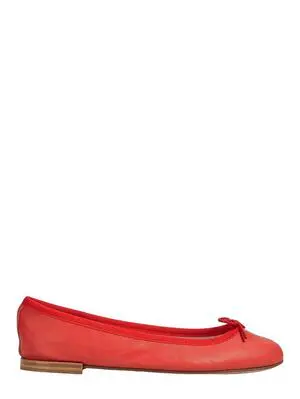 Repetto Leather Ballet Flats With Bow Detailing - Red