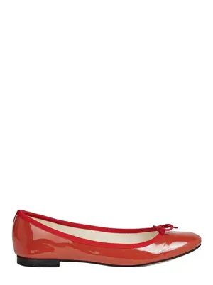 Repetto Repetto Patent Leather Ballet Flats With Bow Detailing Brick