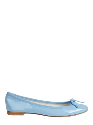 Repetto Repetto Patent Leather Ballet Flats With Bow Detailing Light Blue