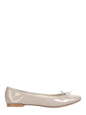 Repetto Repetto Patent Leather Ballet Flats With Bow Detailing Stone