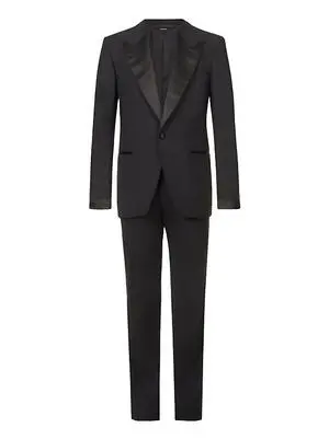TOM FORD Shelton-fit Single-breasted Wool-blend Evening Suit - Blk Sld