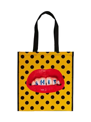SELETTI Sh*t Tiny Grocery Tote - Yellow/black