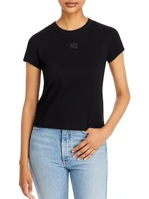 Alexander Wang Essential Cotton Logo Tee - Black