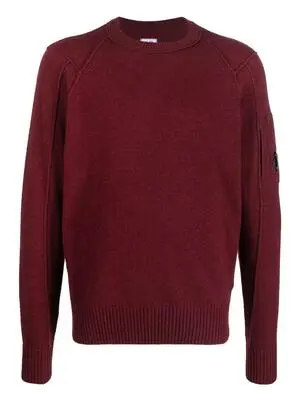 C.P. COMPANY Lens-detail Crew Neck Jumper - Red