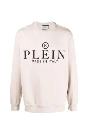 Philipp Plein Logo Print Crew Neck Sweatshirt - Neutrals