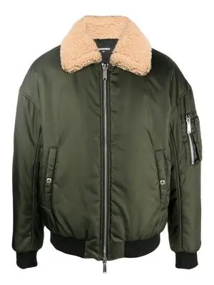 Dsquared2 Bomber Jacket With Faux Shearling Trim - Green