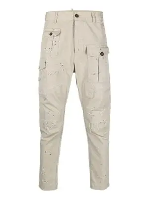 Dsquared2 Paint Splatter-print Cargo Trousers - Neutrals