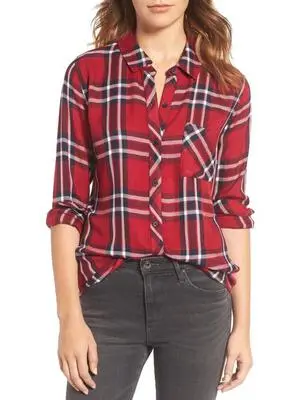 Rails Hunter Plaid Shirt - Carmine/navy/white