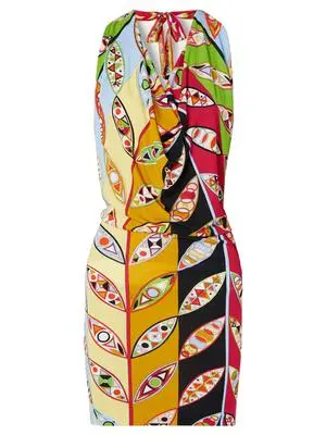 Emilio Pucci Printed Satin-crepe Mini Dress - Multi