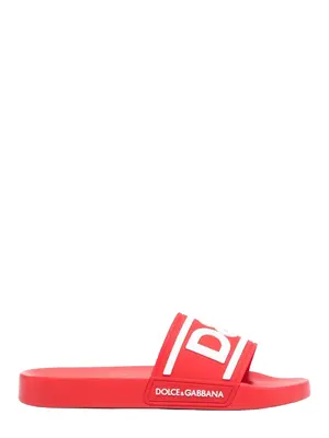 Dolce & Gabbana Logo-print Pool Slides - Red