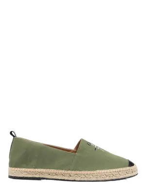 Philipp Plein Logo-print Leather-trim Espadrilles - Green