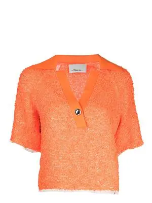 3.1 Phillip Lim Tweed Polo Top - Orange