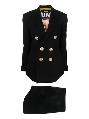 Dsquared2 Double-breasted Skirt Suit - Black