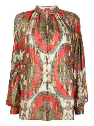 Etro Paisley-print Silk Blouse - Red