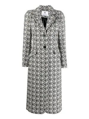 MARINE SERRE Moon Diamant Tailored Coat - White