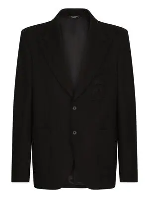DOLCE & GABBANA Dolce & Gabbana Heraldic-Patch Single-Breasted Blazer