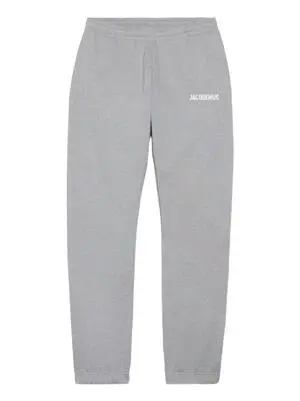 Jacquemus Logo-print Organic Cotton Track Pants - Grey