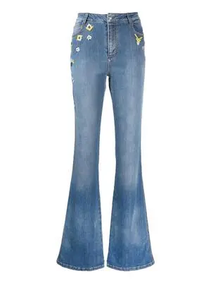 Ermanno Scervino Embroidered Flared Jeans - Blue