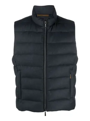 MOORER Zipped Padded Gilet - Blue