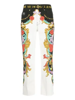 Versace Logo-waistband Trousers - White