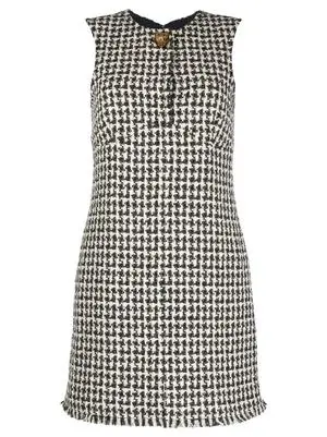 LANVIN Houndstooth Wool Shift Dress