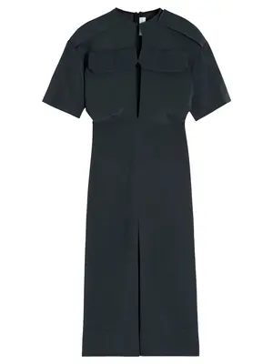 Victoria Beckham Utility Detail Midi Dress - Grey