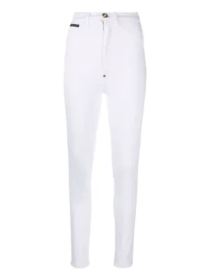 Philipp Plein High-waist Jegging - White