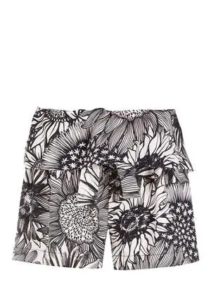 OSKLEN Sunflower-Print Ruffled Shorts