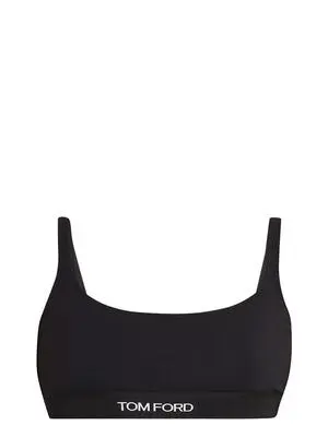 TOM FORD Logo Band Jersey Bralette - Black