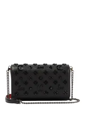 CHRISTIAN LOUBOUTIN Paloma Leather Wallet On Chain - Black