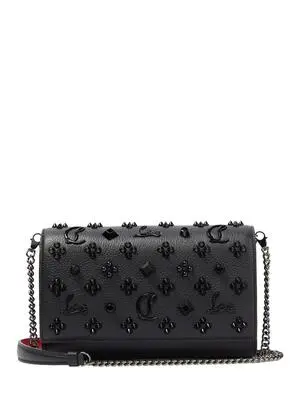 CHRISTIAN LOUBOUTIN Paloma Leather Wallet On Chain - Black