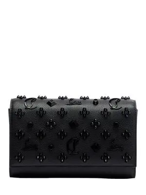 CHRISTIAN LOUBOUTIN Paloma Leather Wallet On Chain - Black