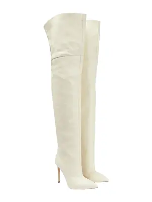 Paris Texas Leather Over-the-knee Boots - White