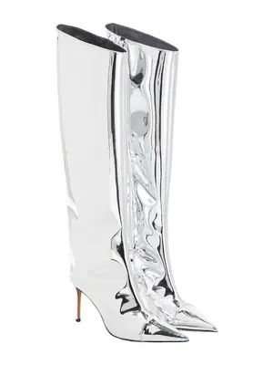 Alexandre Vauthier Alex 105 Metallic Knee-high Boots - Silver