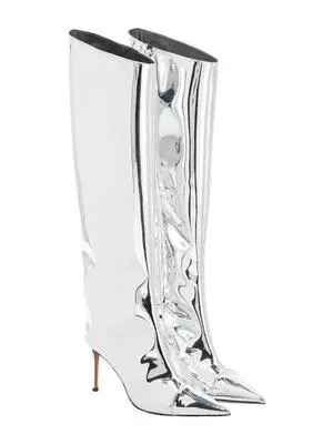 Alexandre Vauthier Alex 105 Metallic Knee-high Boots - Silver