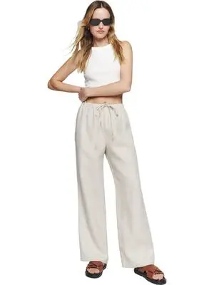 REFORMATION Petites Olina Linen Pant - Natural