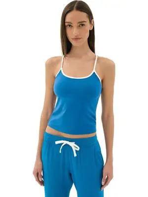 Splits59 Airweight Tank Top - Stone Blue/white