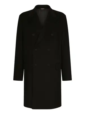 Dolce & Gabbana Double-breasted Wool Coat - Black