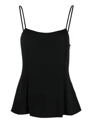 Theory Flared Braided-strap Tank Top - Black