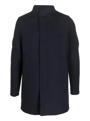 Herno Single-breasted Fitted Coat - Blue
