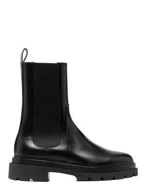 Santoni Elasticated Chelsea Boots - Black